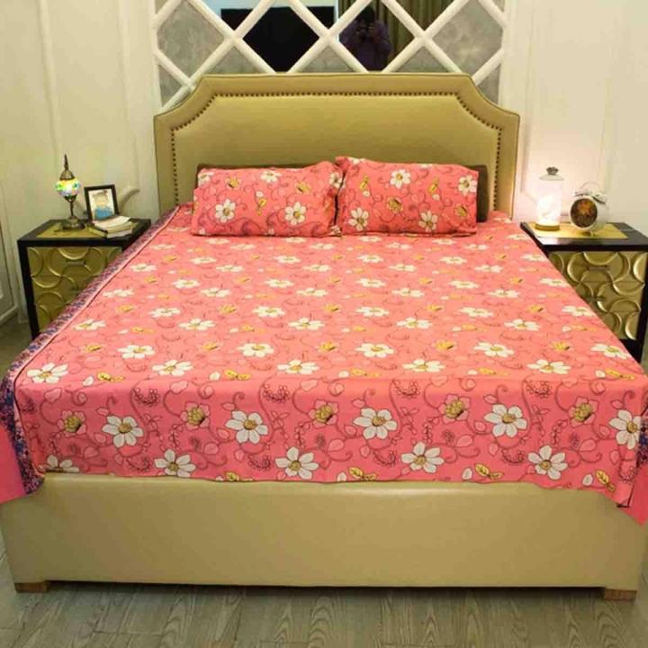 SKYBD cotton king size bed sheet with 2 pillow cover | Daraz.com.bd