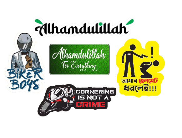 5 pcs waterproof vinyl sticker bike sticker model 1 | Daraz.com.bd