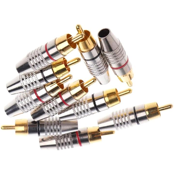 20 Pcs RCA Plug Audio Video Locking Cable Connector aurum Plated | Daraz.com.bd