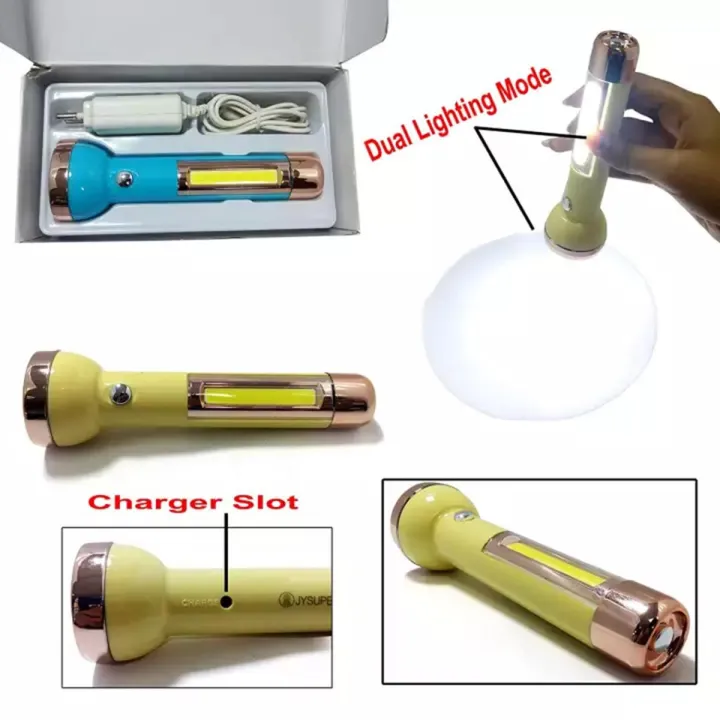 JYSUPER JY-1703 Rechargeable LED Flashlight Dual Mode Torch Light ...