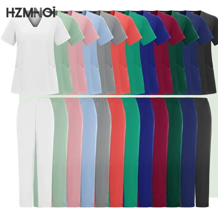 Hzmnoi pharmacy nurse uniform, multicolored, short sleeve, work clothes ...