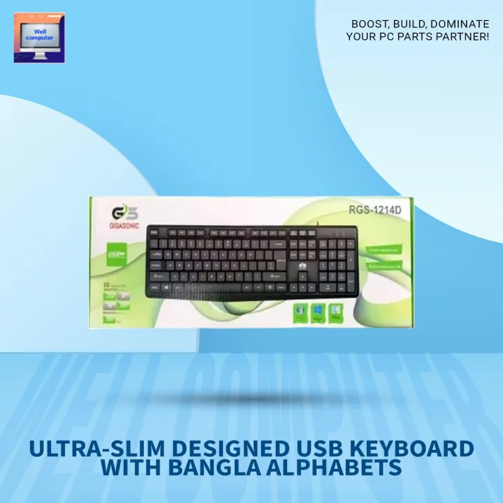 Ultra-Slim Designed Usb Keyboard With Bangla Alphabets - Sleek And ...