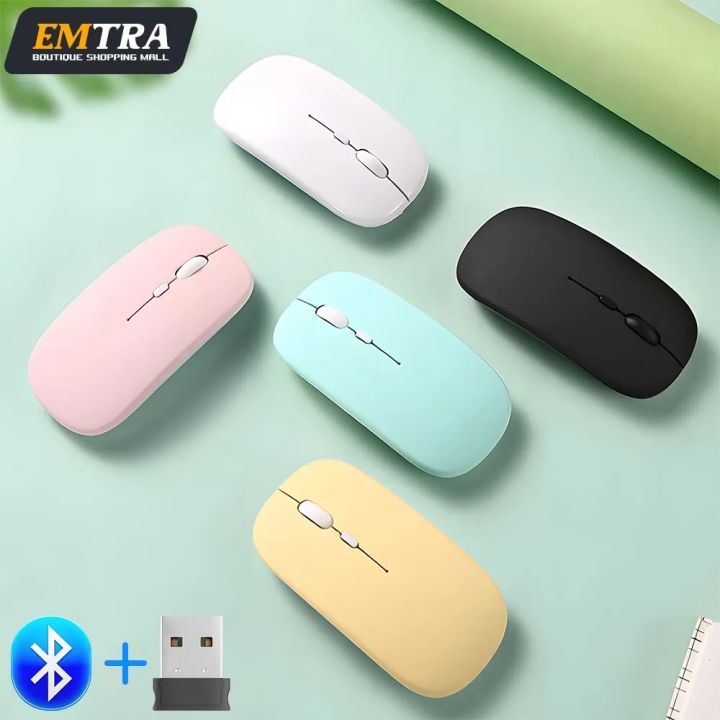 Rechargeable Wireless Bluetooth Mouse Portable Silent Ergonomic Mice ...