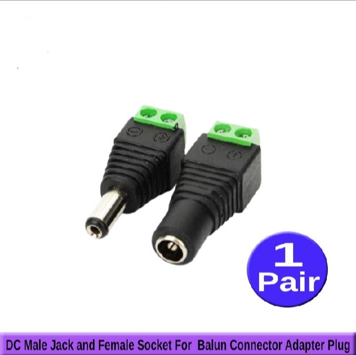 12V DC Power Connector 5.5mm x 2.1mm, CENTROPOWER (1 x Male + 1 x ...