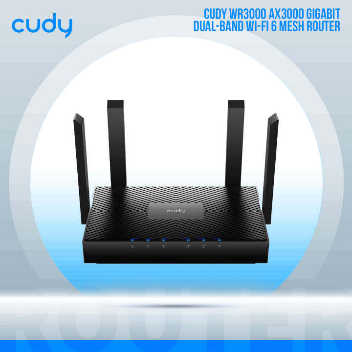 Cudy WR3000 AX3000 Gigabit Dual-Band Wi-Fi 6 Mesh Router - Black | Daraz.com.bd