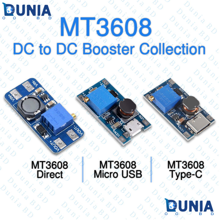 MT3608 DC to DC Micro USB Step Up Boost Adjustable Voltage Power Supply ...
