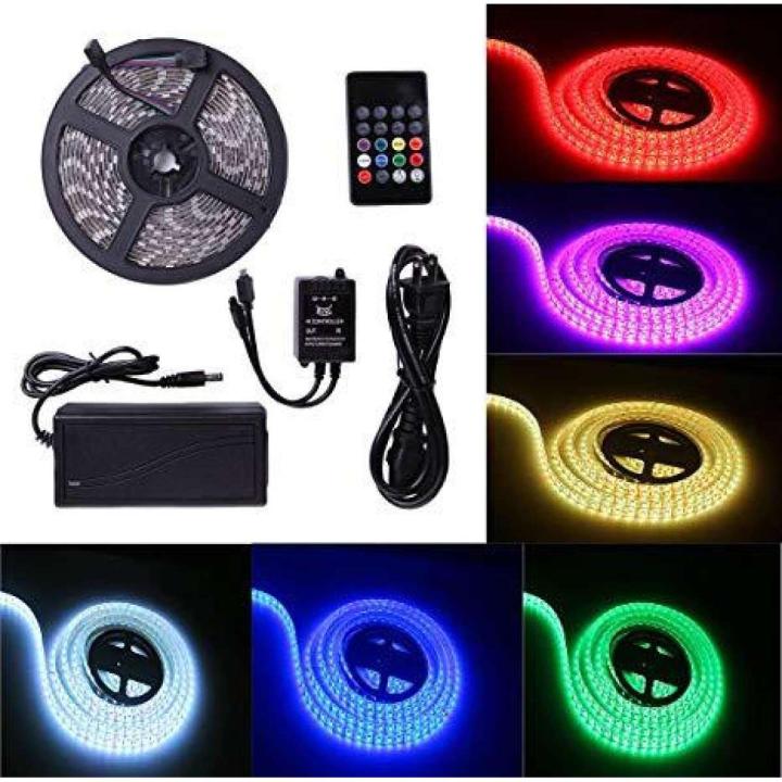LED Strip Light - 16 Colors With Remote Control 5M RGB 5050 LED Strip ...