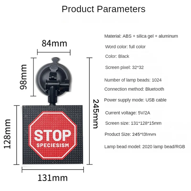 Smart LED Pixel Display Car LED Display Screen Bluetooth APP Control ...