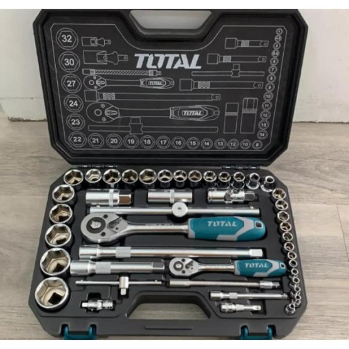 Total 44Pcs Socket Set Tht421441 Industrial Chrome Vanadium Metal ...