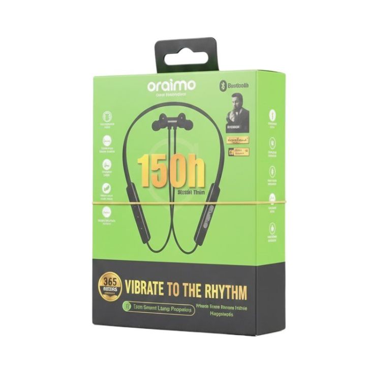 oraimo Buds Wireless 3 Neckband - 150 Hours Playtime Bluetooth 5.3 ...