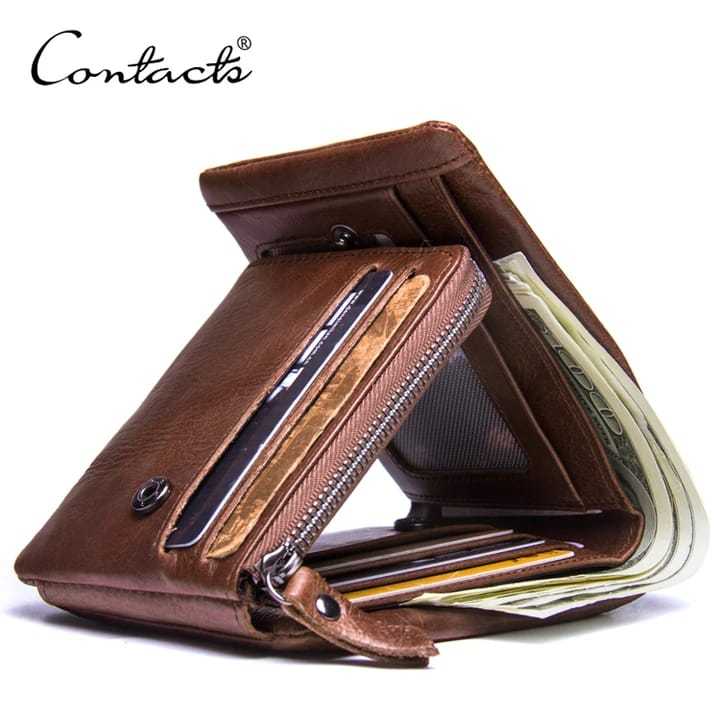 Premium 100% Genuine Cow Leather Trifold Money Bag For Men Stylish ...