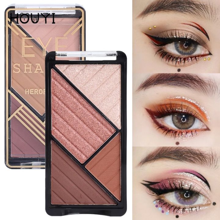 4 Colors Matte Shimmering Eyeshadow Palette Waterproof Lasting Eye ...