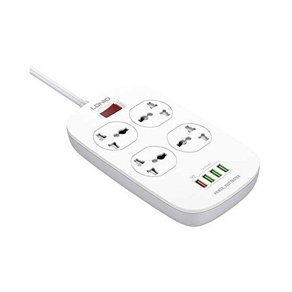 LDNIO SC4407 4 POWER SOCKET + 4 USB DEFENDER SERIES 2500W | Daraz.com.bd