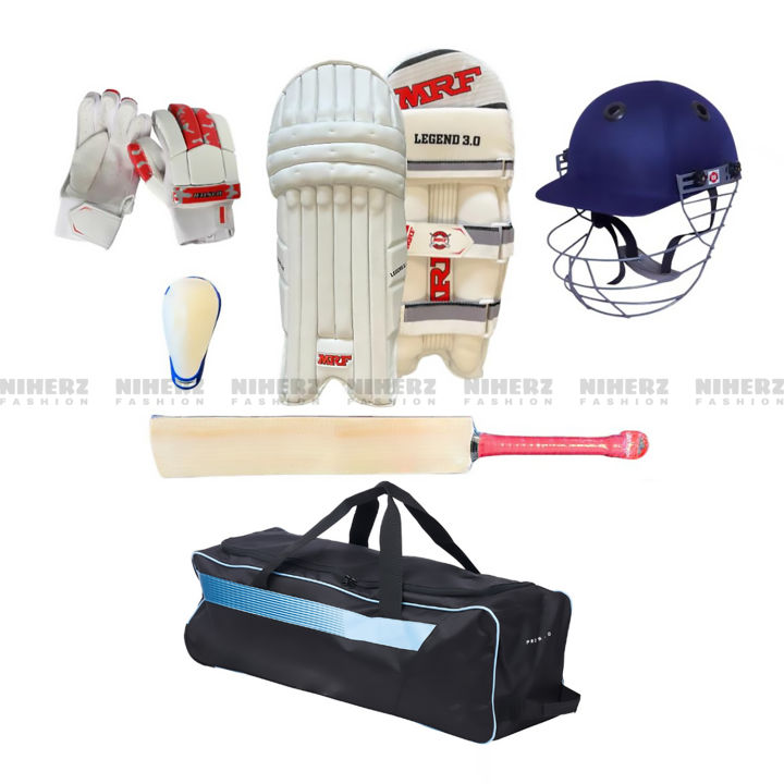 5 in 1 Premium Cricket Kit Full Set For Players Cricket Complete Cricket Kit Package (English ...