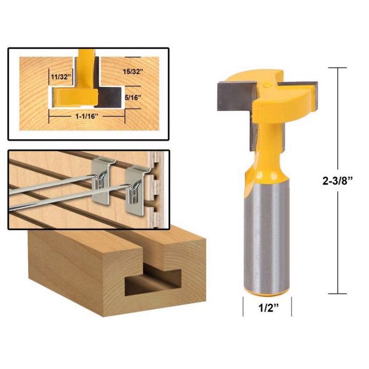 1/2 inch Shank Router Bit T-Slot & T-Track Slotting Tenon Cutter Tool ...