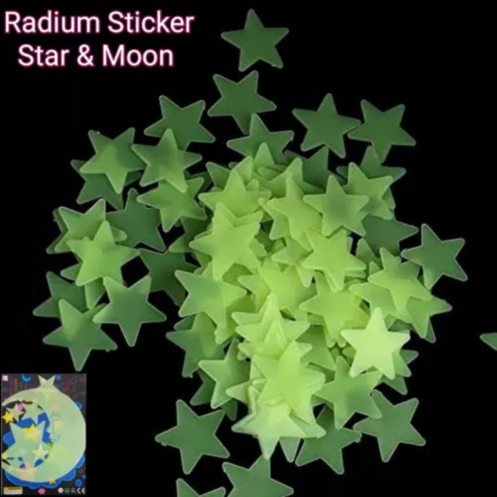 Radium Sticker STAR & MOON Shape - 1 Pack | Daraz.com.bd