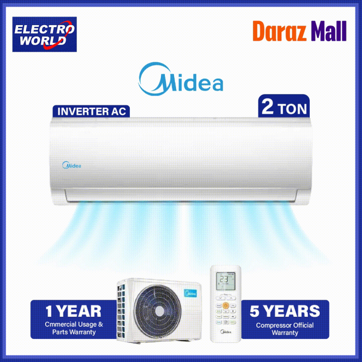 Midea Inverter 2 Ton Ac Split Type Air Conditioner 10 Year Compressor ...