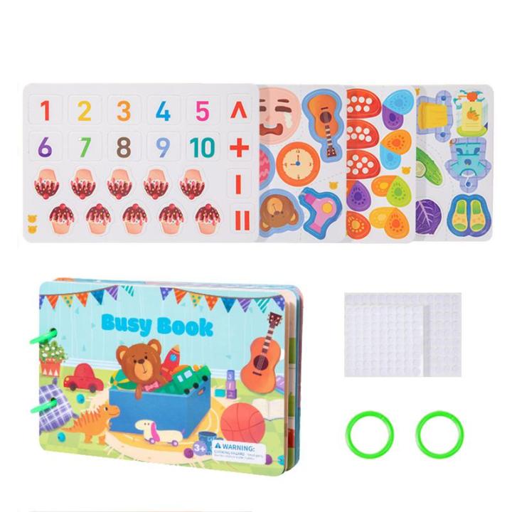 Kids Busy Book Cartoon Activity Busy Book On Paper Montessori Toys For ...