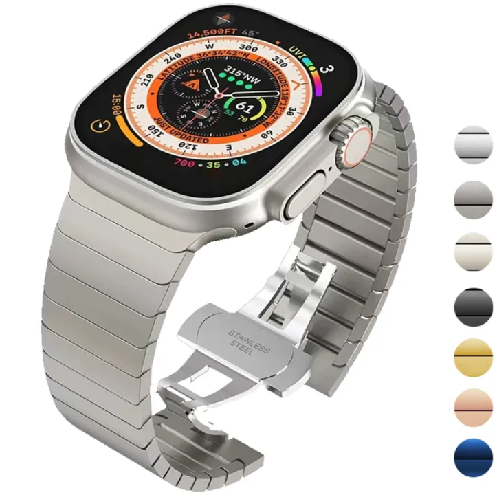 Luxury Titanium Color Band for Apple Watch Ultra 49mm 8 7 41 45mm ...