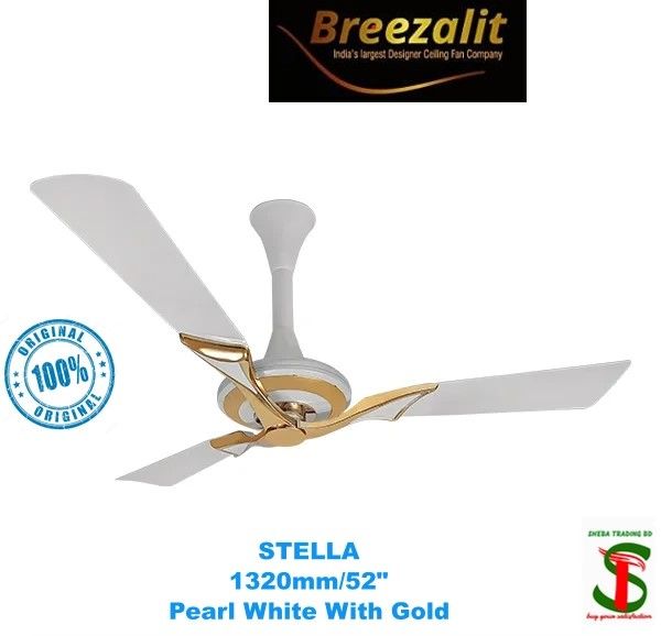 Breezalit Stella 3 Blades 1320 mm, 52 Inch, 70 watts Modern Ceiling Fan ...
