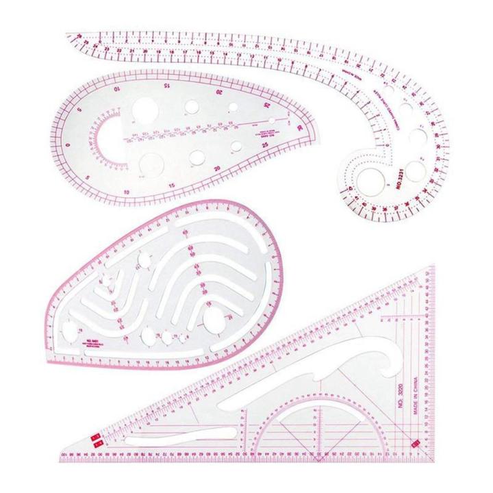Sewing Ruler Set (4 Pcs) - Metric Ruler Set French Curve Pattern ...