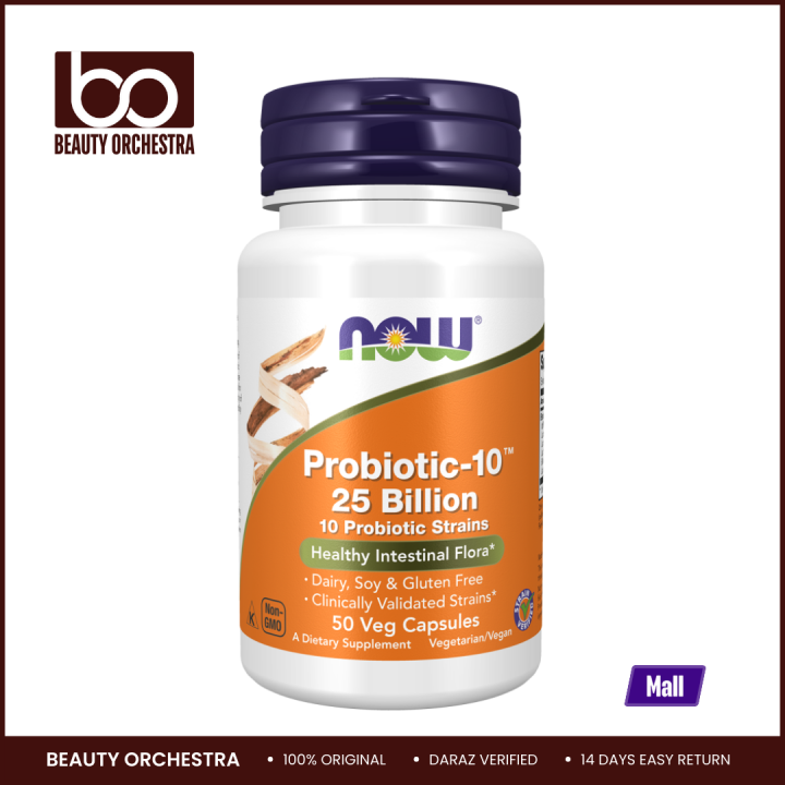 NOW Probiotic-10™ 25 Billion - 50 Veg Capsules | Daraz.com.bd