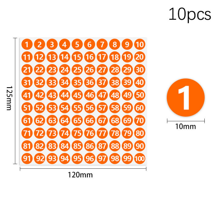10Sheets 1-100 Clear Number Sticker Label For Nail Polish Color Gel ...