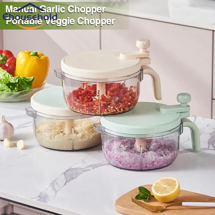 Manual Garlic Chopper Efficient Handheld Food Processor Quick Easy ...