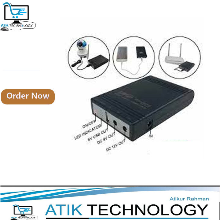 Mini UPS DC UPS for Router, Onu, CC Camera 5 12 12 Volt Output | Daraz.com.bd