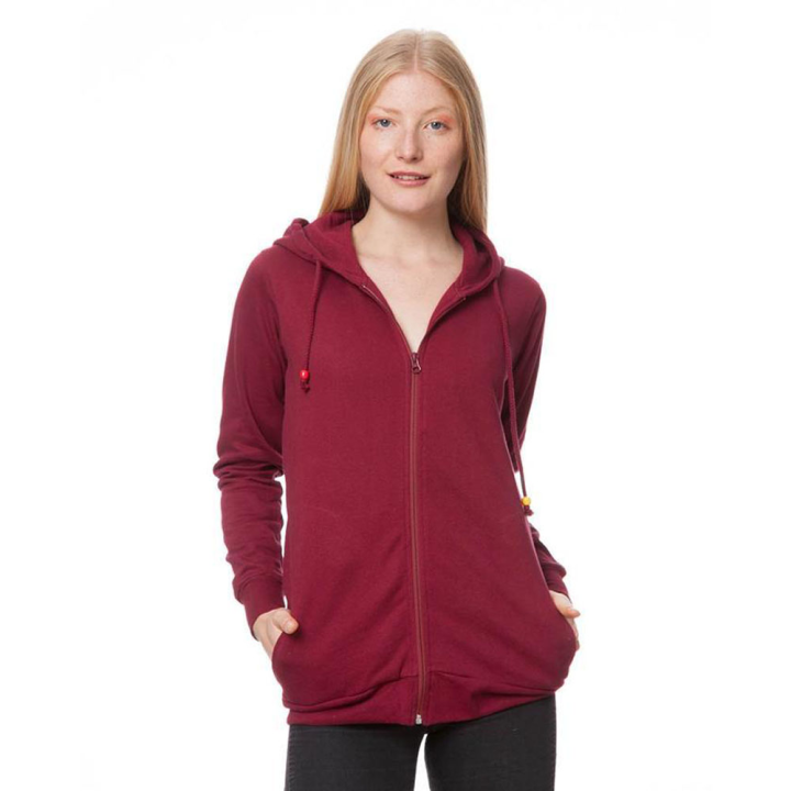 Maroon Zipper Cotton Hoodie For Men | Daraz.com.bd