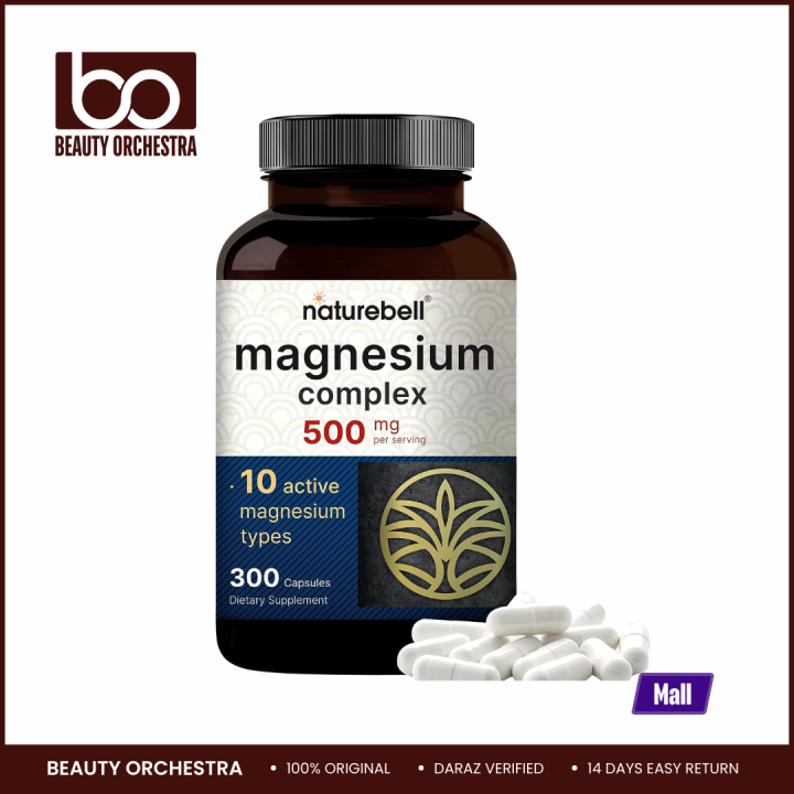 NatureBell Magnesium Complex Supplement 500mg - 300 Capsules | Daraz.com.bd