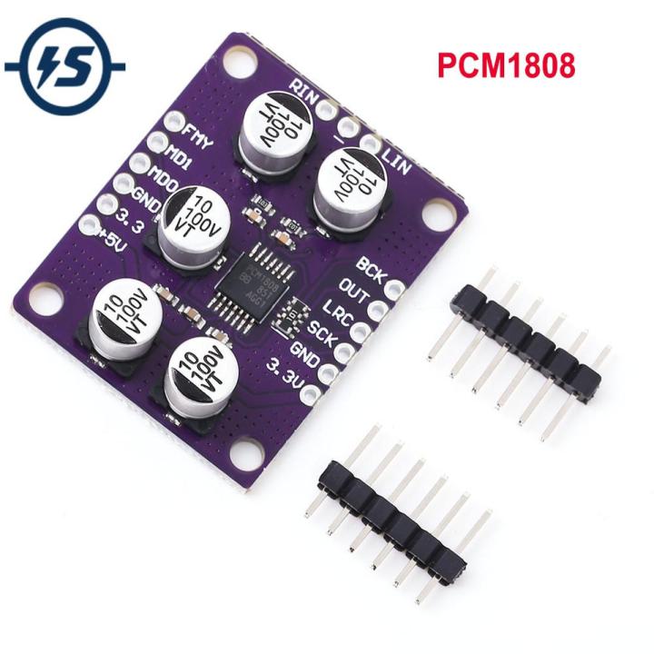 PCM1808 24bit SNR Audio Stereo ADC Single-Ended Analog-Input Decoder Amplifier Board Player ...