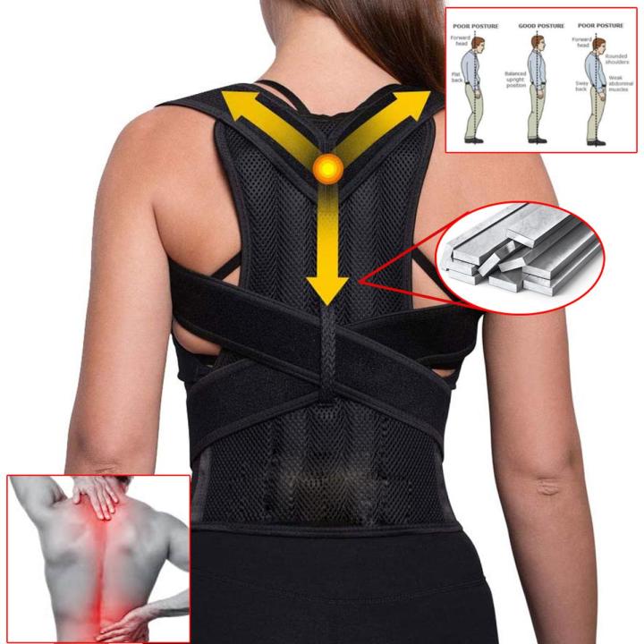 Adjustable Back Brace Posture Corrector Back Support Shoulder Belt ...