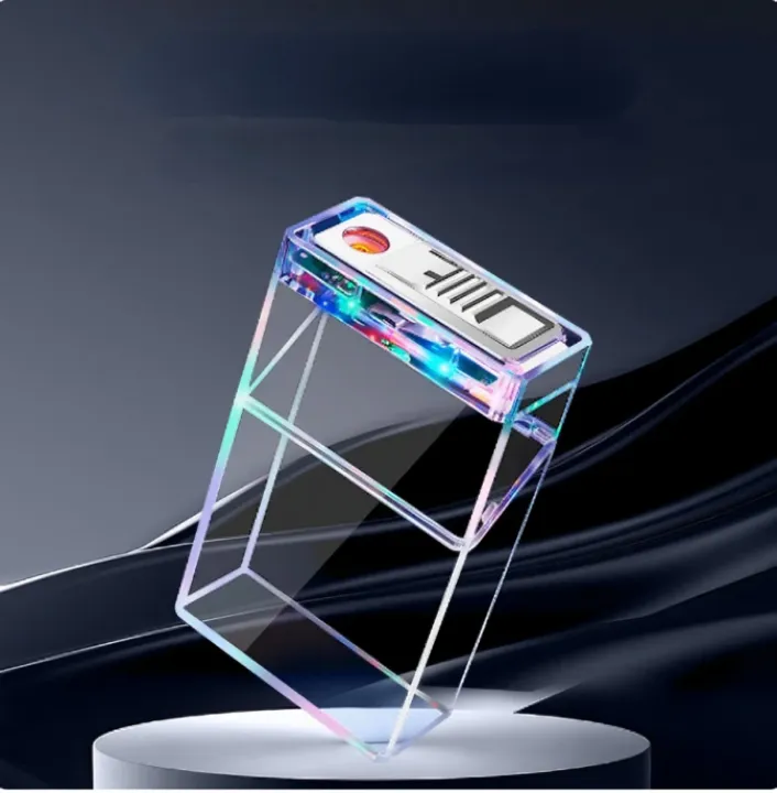 Brand New Type-c Rechargeable Cigarete Case Lighter Transparent Shell ...