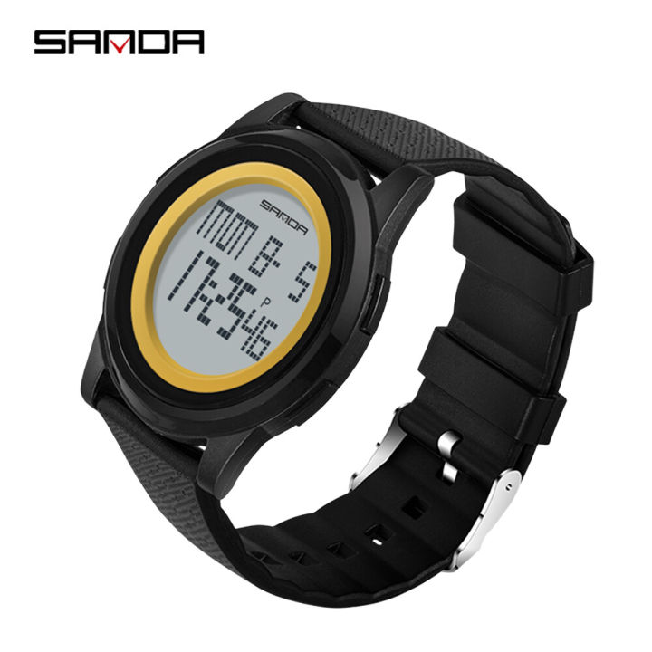 Sanda Waterproof Digital Watch for men - Black & Golden Party Gallery ...