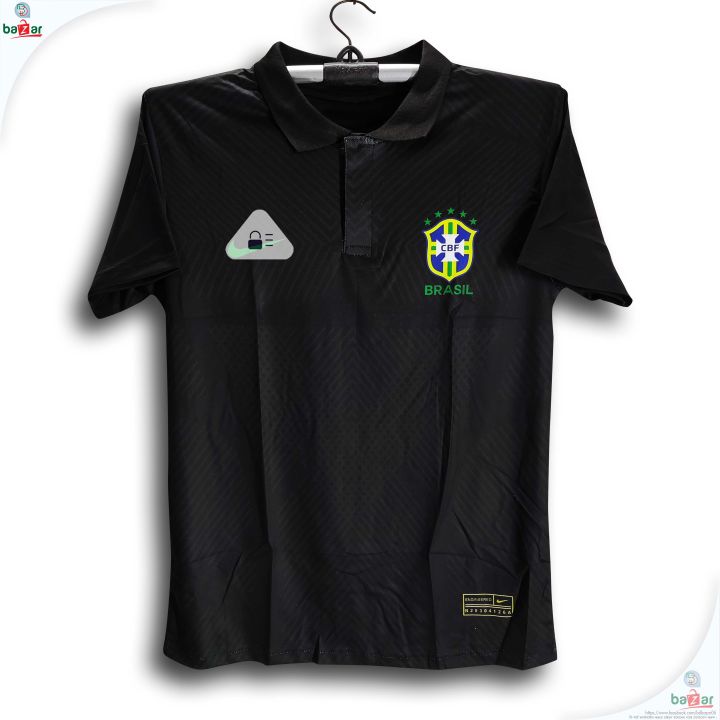 Brazil Short Sleeve Polo Football Jersey For Men - Brazil Polo T Shirt ...