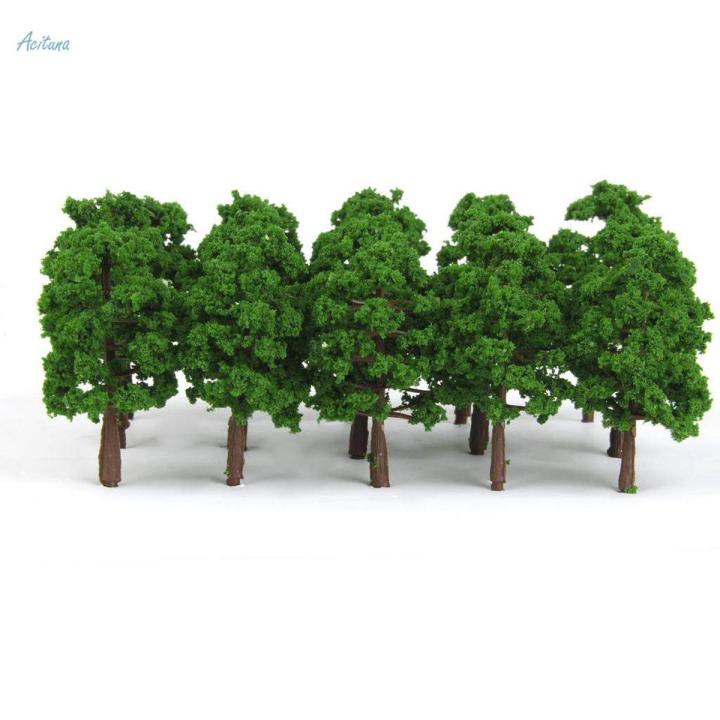 Plastic Painted Model Tress Train Railroad Scenery 1:150 20pcs Green ...