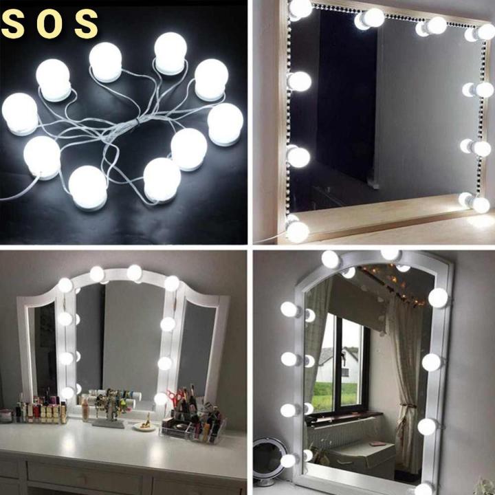 Vanity Mirror Light Adjustable with 10 Light Bulbs for Makeup Dressing Table / LED Vanity Mirror ...