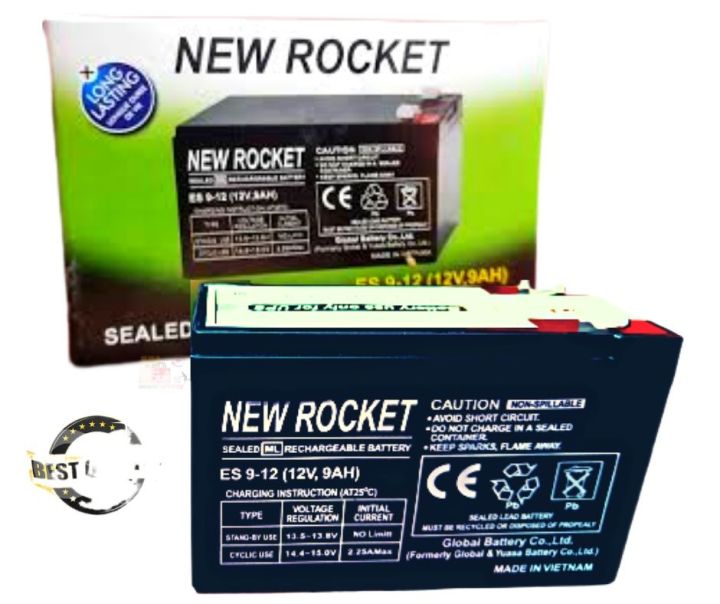 12v 9Ah New Roket Battery for, Dc Fan,Light, Dc Motor Pump / New Rocket ...