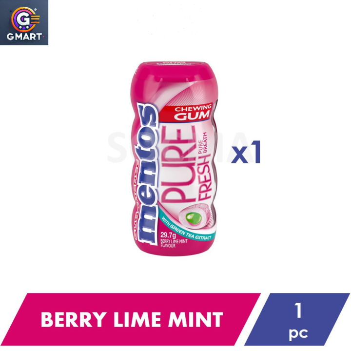 Mentos Pure Fresh Berry Lime Mint Pocket Bottle 29Gm Sugarr Free ...