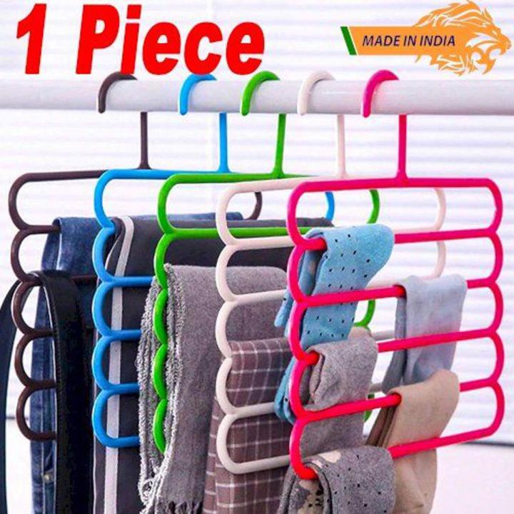 5 Layer Plastic Hangers for Clothes in Wardrobes Space Saving ...