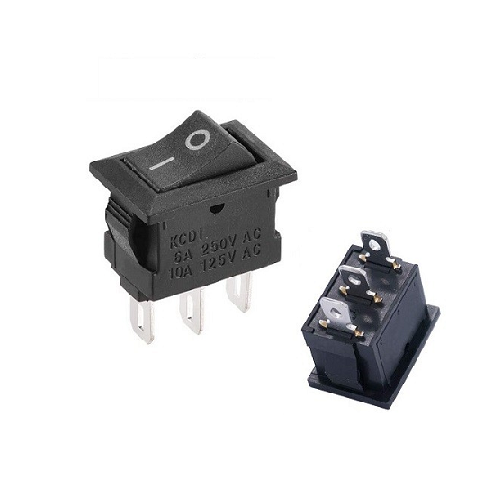 5 Pcs Rocker Switch 3-Pin Black ON/OFF Switch Set | AC 250V 6A / DC 12V ...