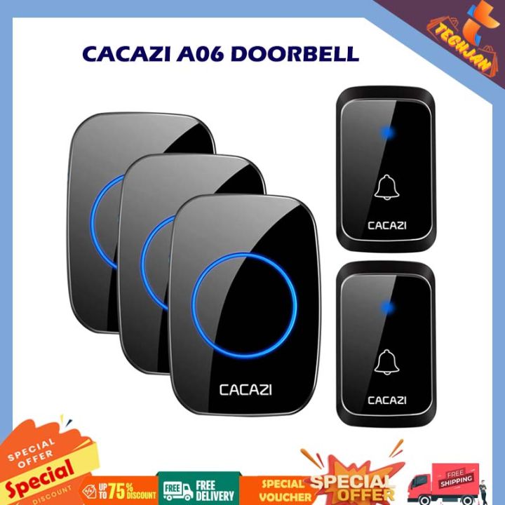 CACAZI A06 Wireless Intelligent Home Doorbell LED Night light 300M ...