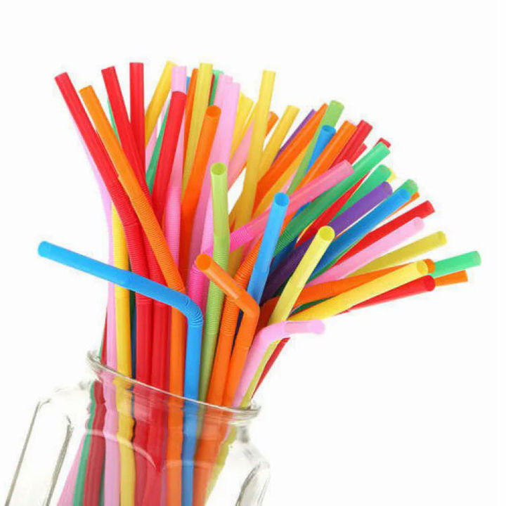 Straws Flexible juice Pipe - 100pcs Multicolor | Daraz.com.bd