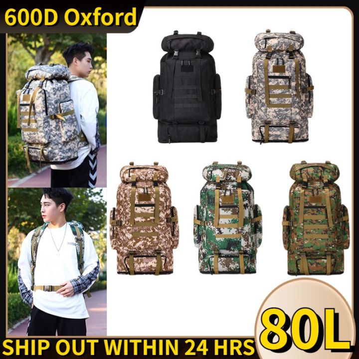 80L Molle Men Backpack EDC Waterproof Trekking Hunting Bag Military ...