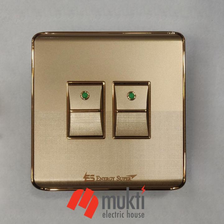 Energy Super Premium Gold Series Two Gang Switch Socket 2Gang | Daraz ...