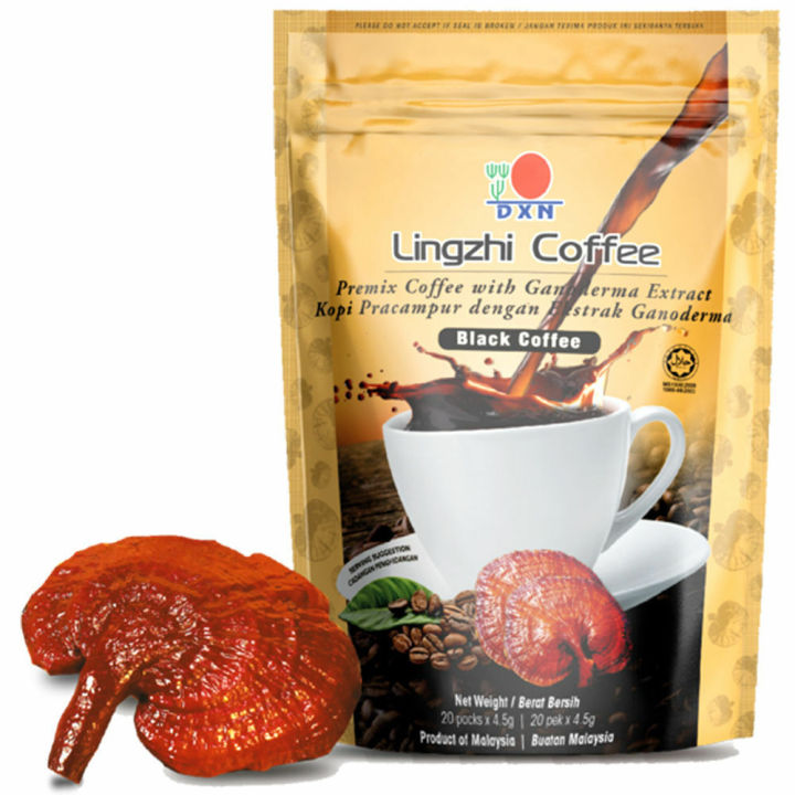 DXN Lingzhi Black Coffee with Ganoderma Mushroom Extract -(20 sachets×4 ...