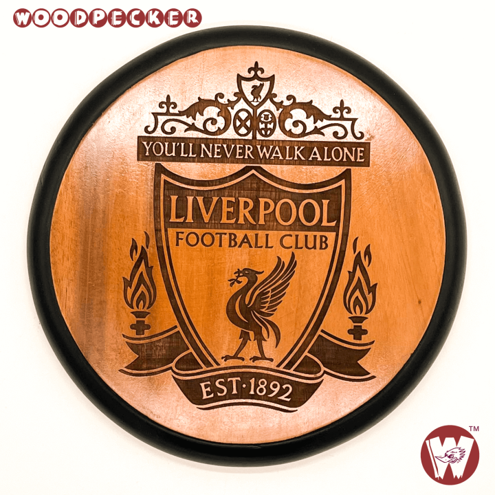 Liverpool logo Sports wall matt Black border 8x8/ 12x12 inch Round ...