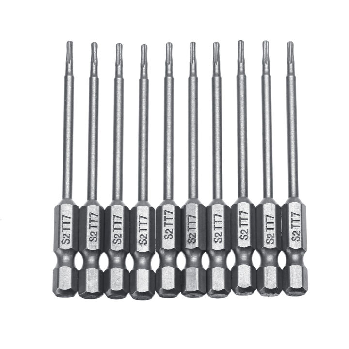 10pcs 1/4" Torx Screwdriver Bit Set Hex Security Magnetic Head Extra Long 75MM-TT7 | Daraz.com.bd