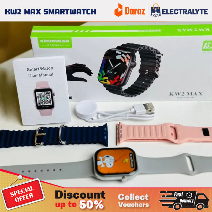 KW2 Max Smart Watch Amoled Display Best Quality Three Bands Curved ...
